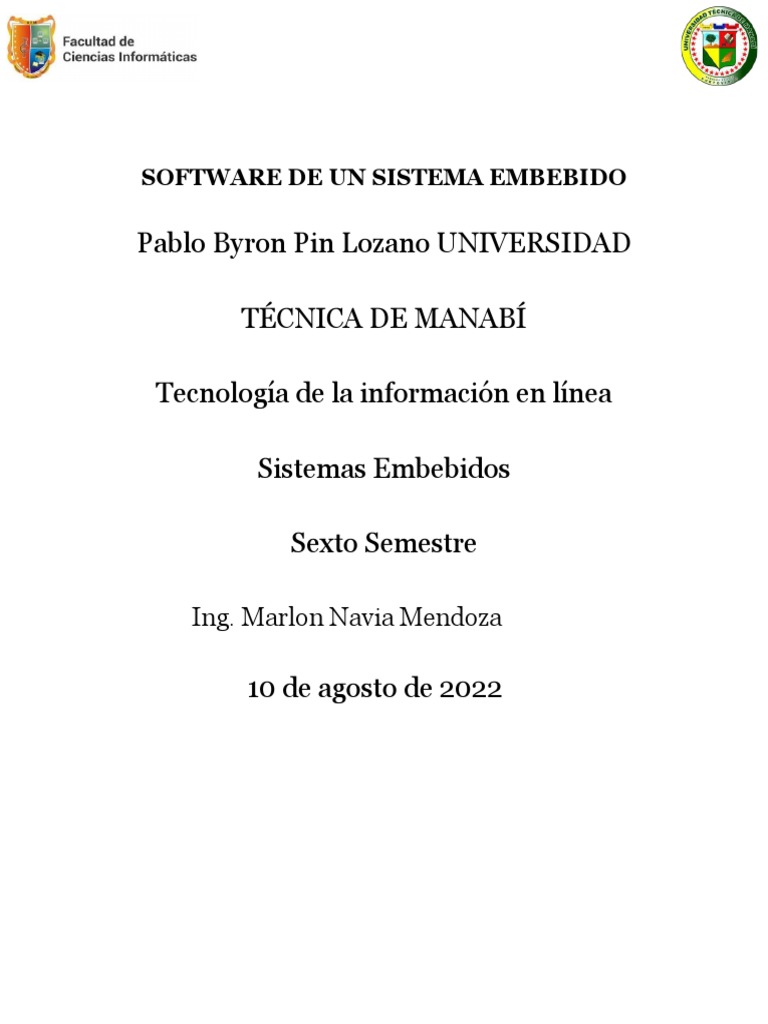 Pablo Byron Pin Lozano Practica Arduino Y Esp8266 Pdf Arduino