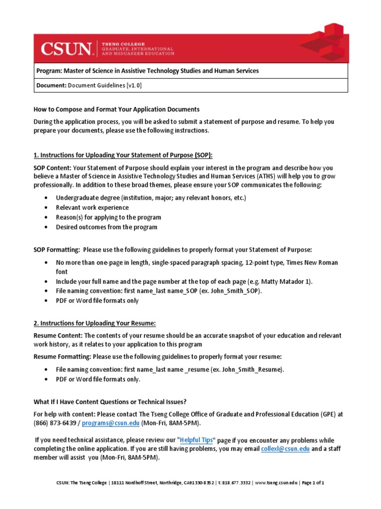 ATHS Document Guidelines | PDF