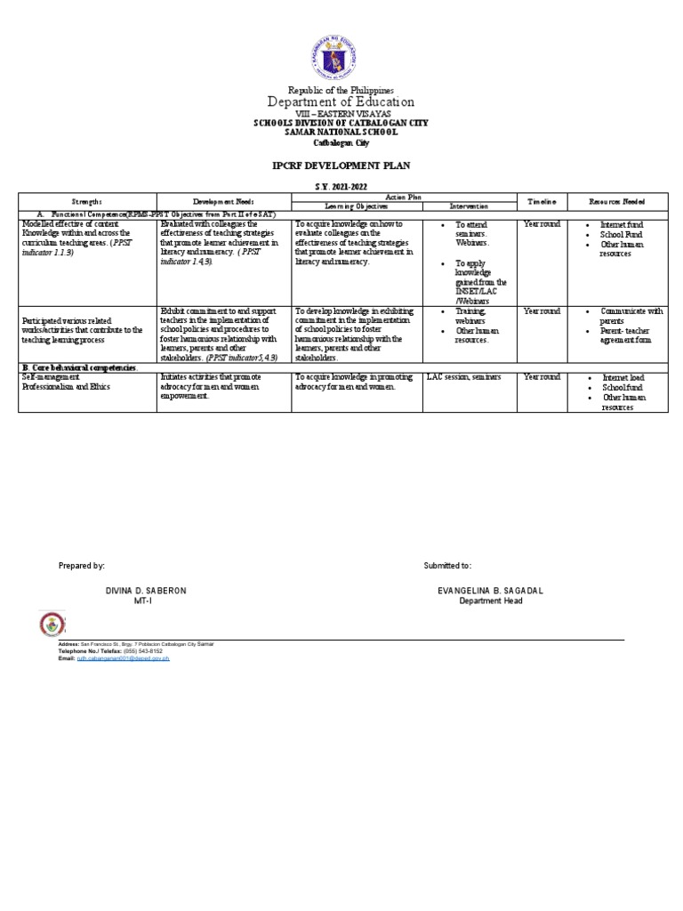 Department of Education: Republic of The Philippines | PDF | Learning ...