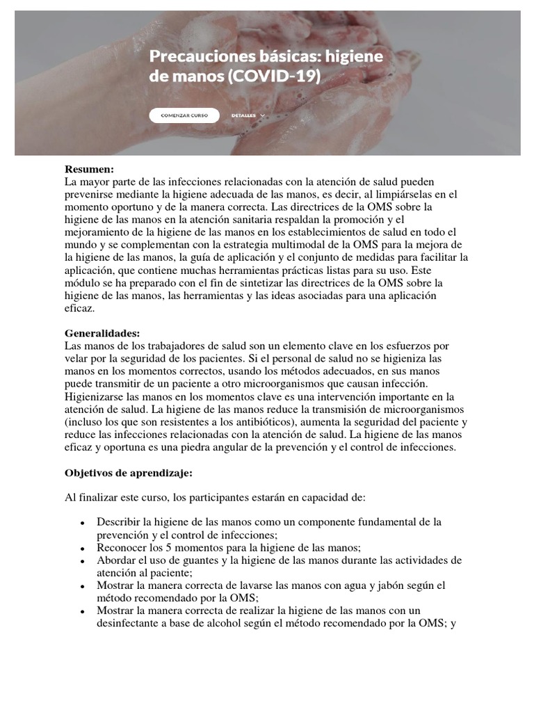 04 - Precauciones Básicas Higiene de Manos | PDF | Lavado de manos ...