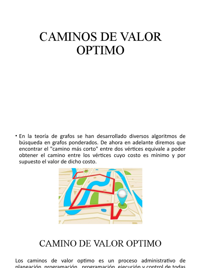 Caminos de Valor Optimo | PDF | Teoría de grafos | Algoritmos