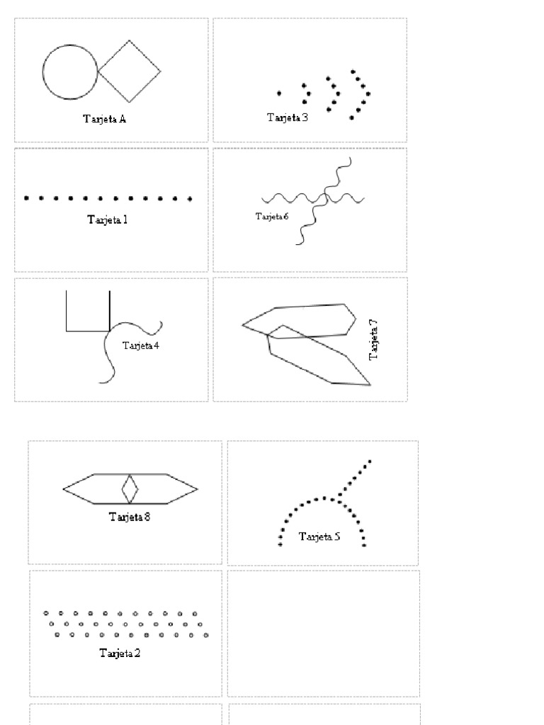 Tarjetas Imprimibles-Test de Bender | PDF