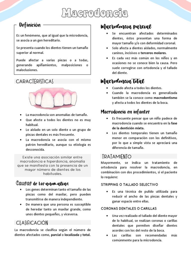 Macrodoncia y Anodoncia: Anomalías Dentales | PDF | Diente | Ortodoncia