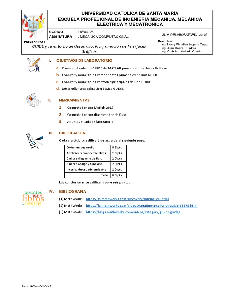 Lab Nº3 - GUIDE Matlab - v3-2019 - II | PDF | Matlab | Interfaces ...