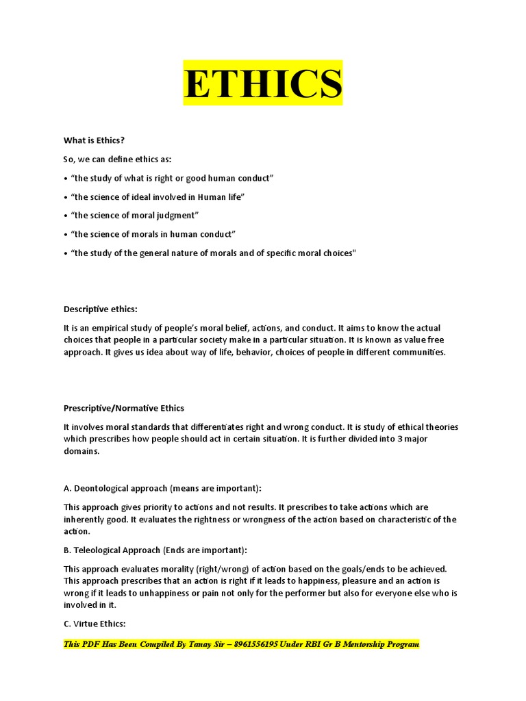 An In-Depth Exploration of Ethics: Concepts, Theories, Approaches and Their Practical ...