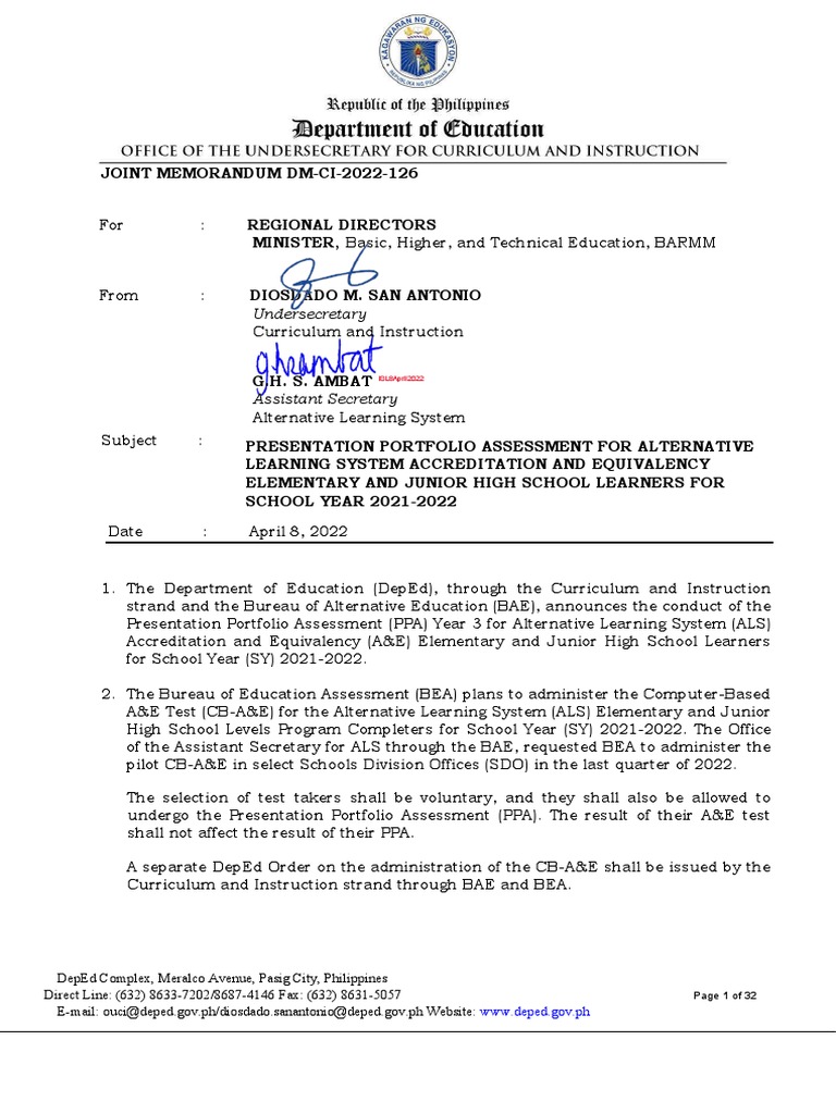 Memo 2022 | PDF | Educational Assessment | Learning