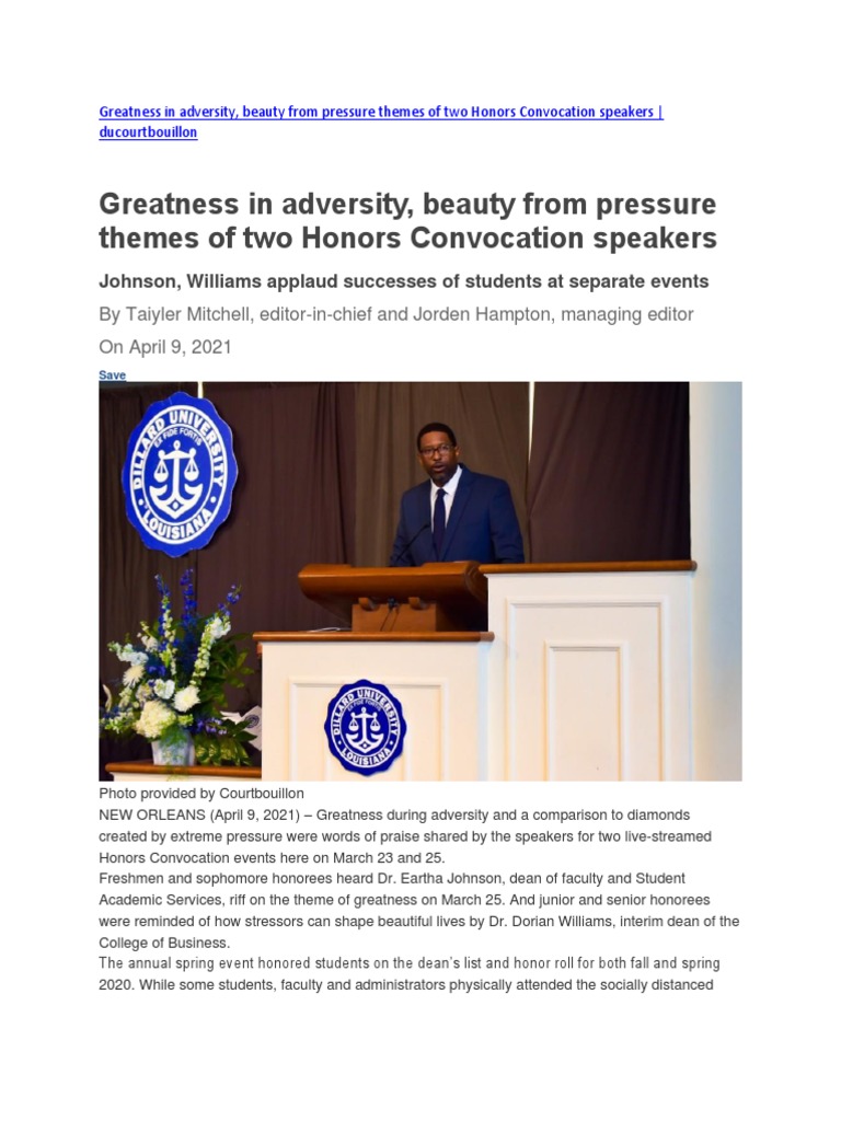 Honors Convocation Story | PDF | Social Science