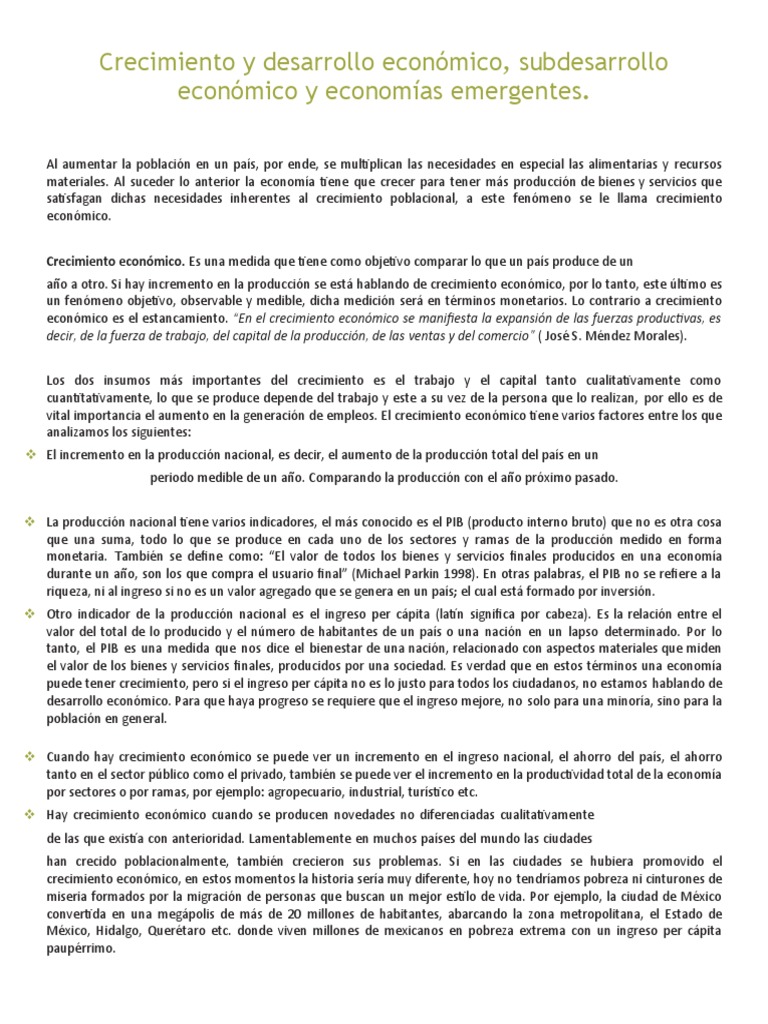 Crecimiento y Desarrollo Económico | PDF | Crecimiento económico ...