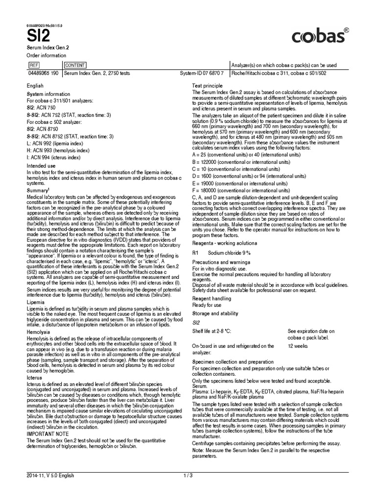 SI 501 | PDF | Detection Limit | Blood Plasma