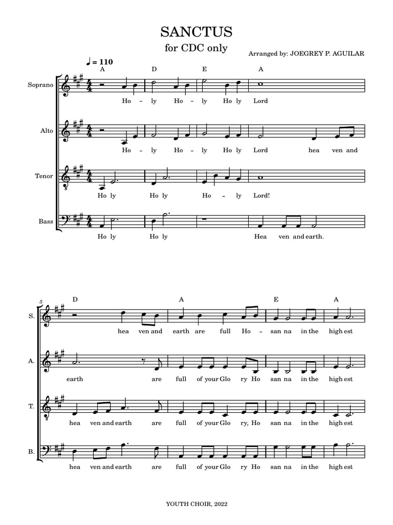 SANCTUS | PDF | Choral Music | Vocal Music