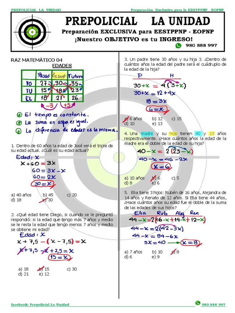 Raz Mat 04 Soluc Edades | PDF