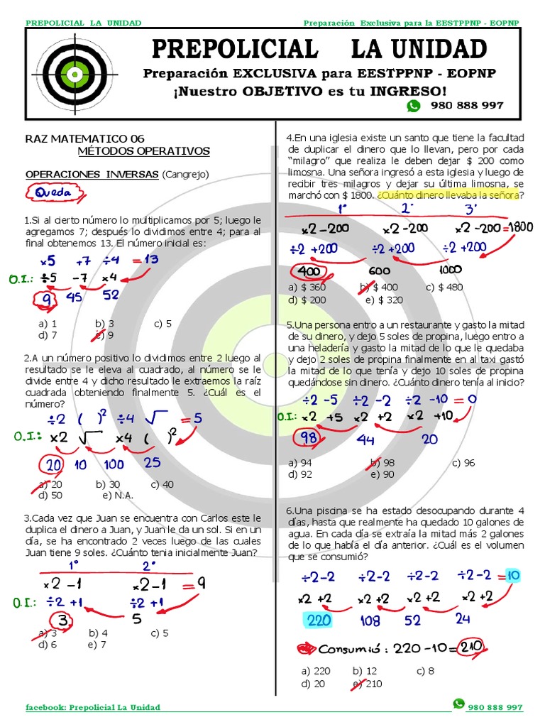 Raz Mat 06 Soluc Metodos Operativos | PDF