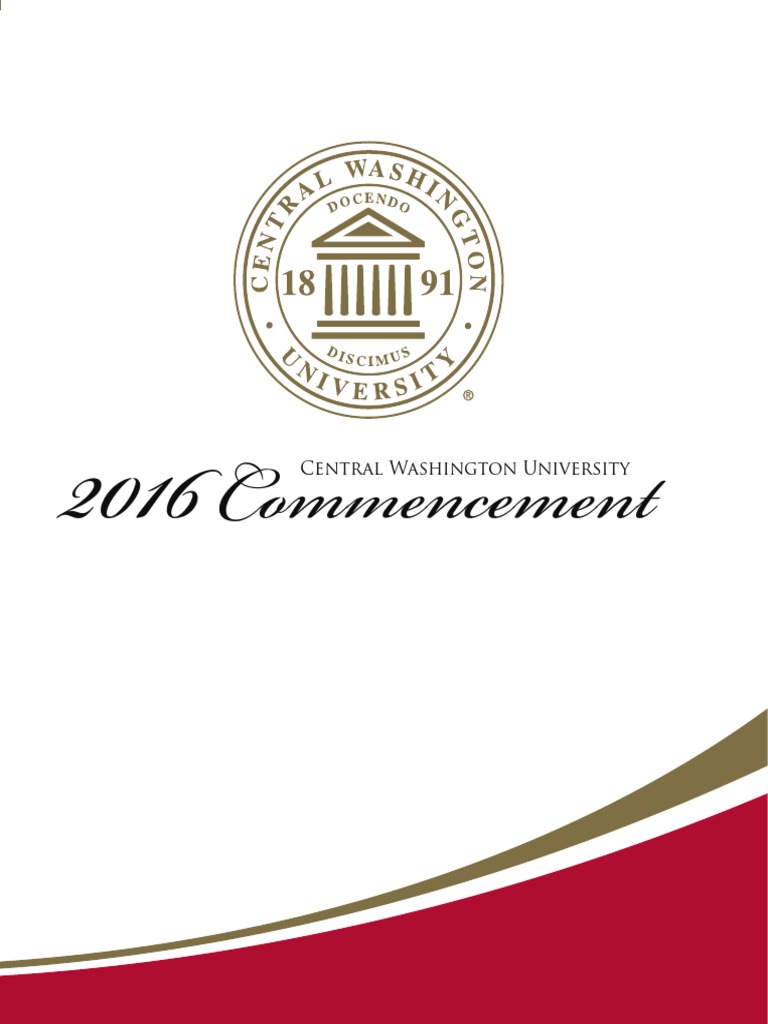 Commencement-Program-2016 Central Washington University | PDF | Academia