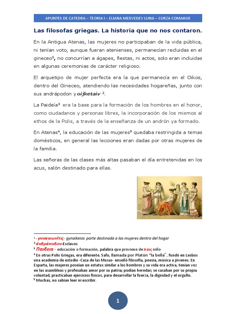 Apunte Las Filosofas Griegas | PDF | Platón | Sócrates