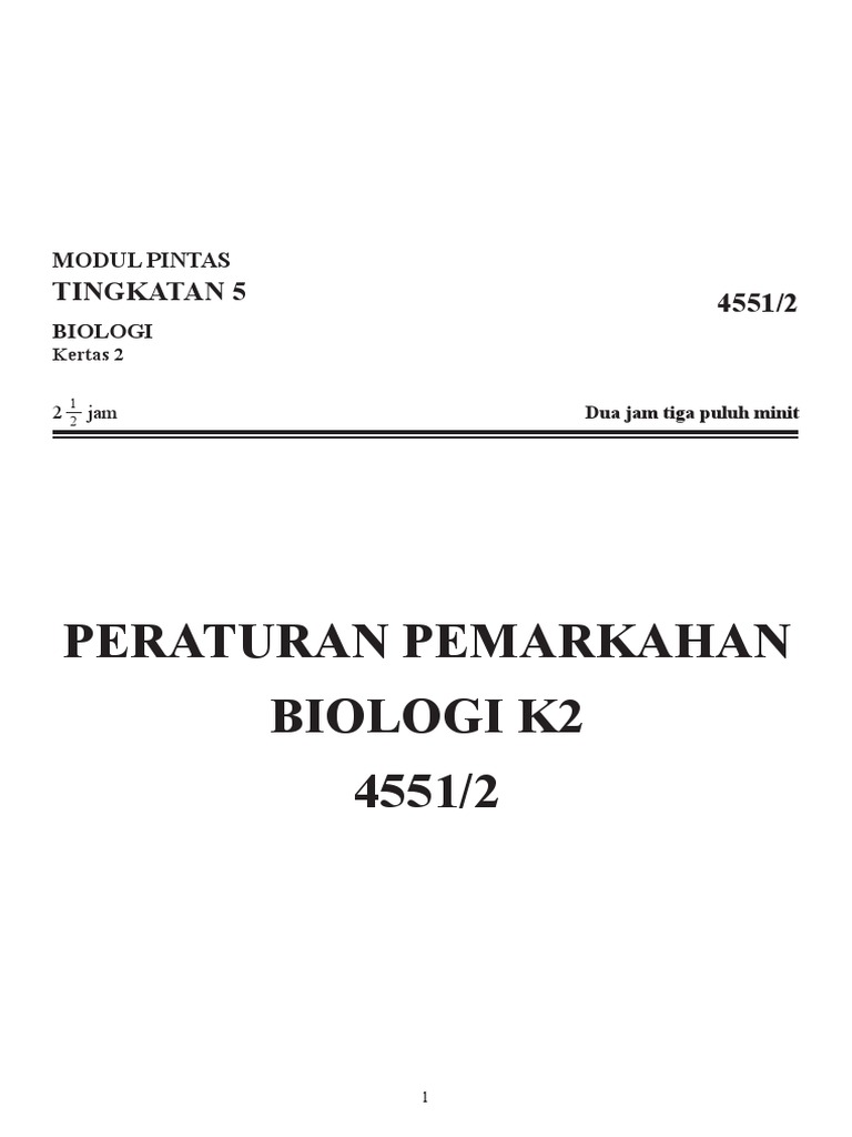 Skema Trial SPM Selngor Bio K2 | PDF