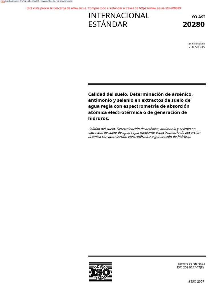 ISO 20280 2007 EN - PDF.FR - Es | PDF | Organización internacional para ...
