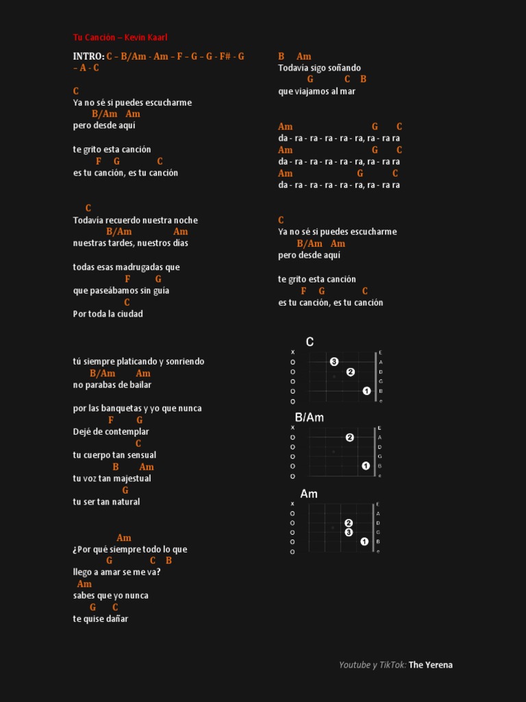 Tu Canción - Kevin Kaarl | PDF