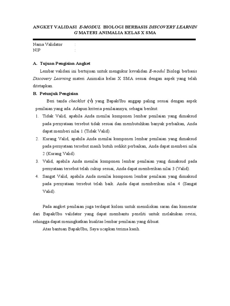 LEMBAR VALIDASI E-MODUL Revisi | PDF | Komputer