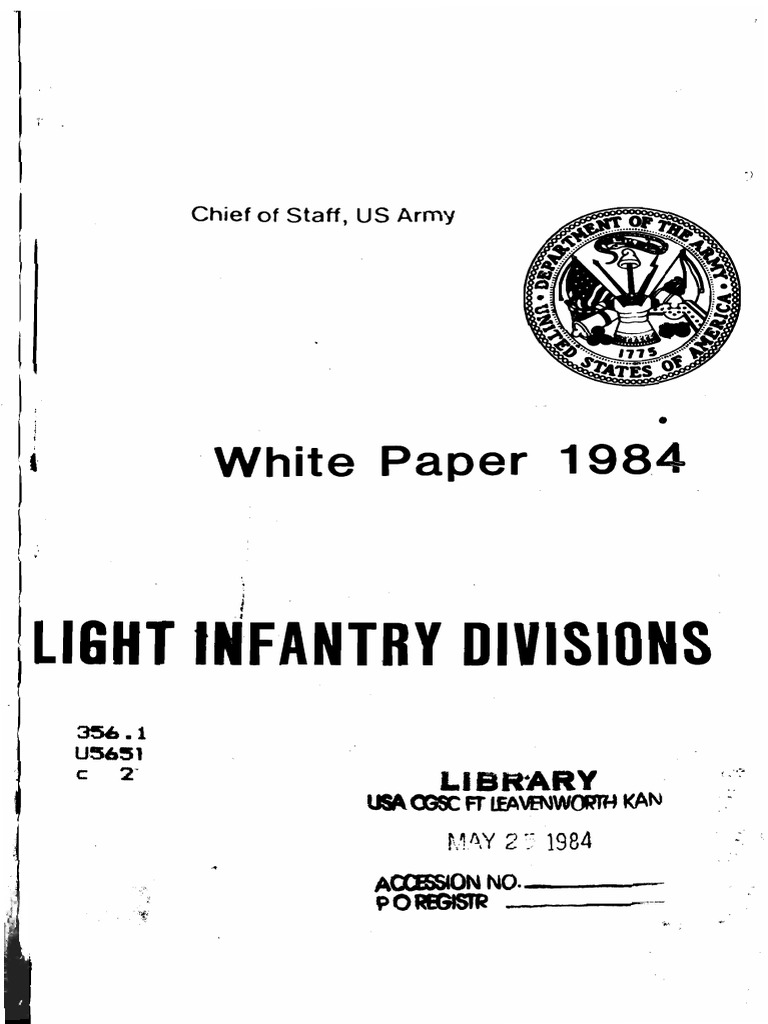 Light Infantry Divisions: White Paper | PDF | Infantry | Division ...