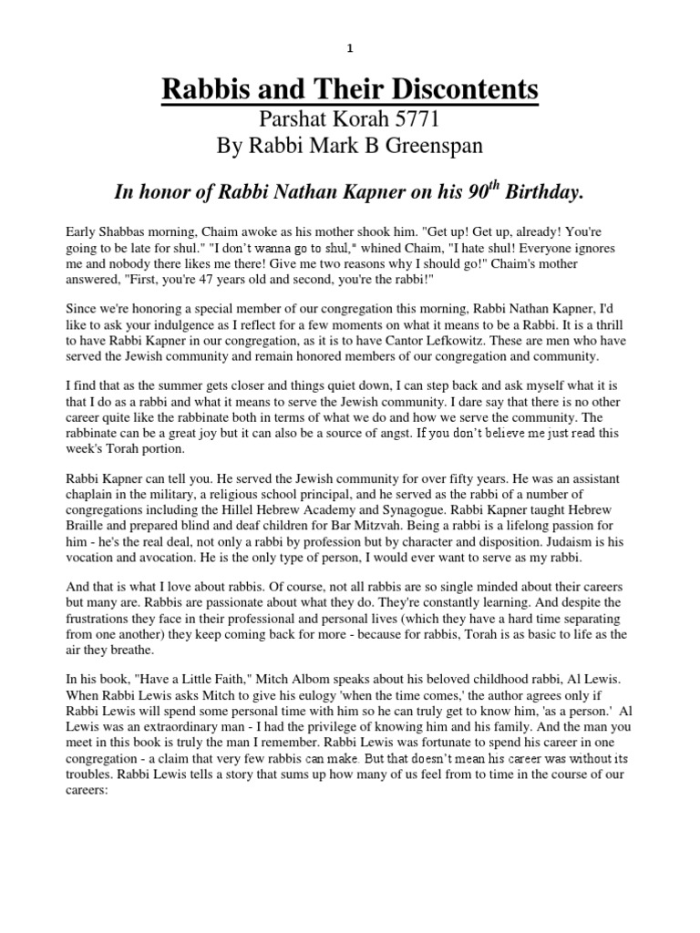 Rabbis and Their Discontents | PDF | Rabbi | Moses