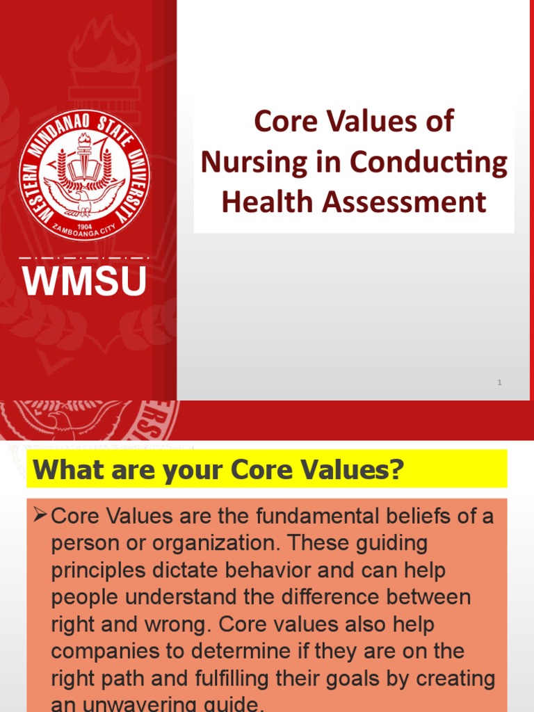 Core Values in Nursing Assessments | PDF | Nursing | Patient