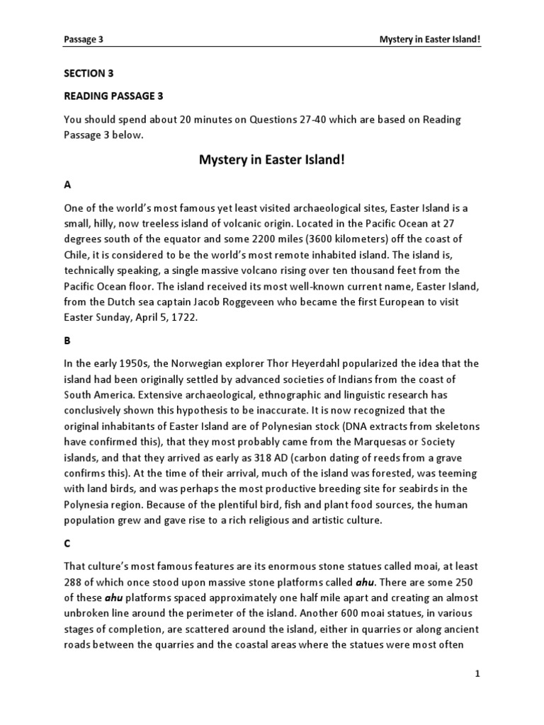 Mystery of Easter Island's Moai Statues | PDF