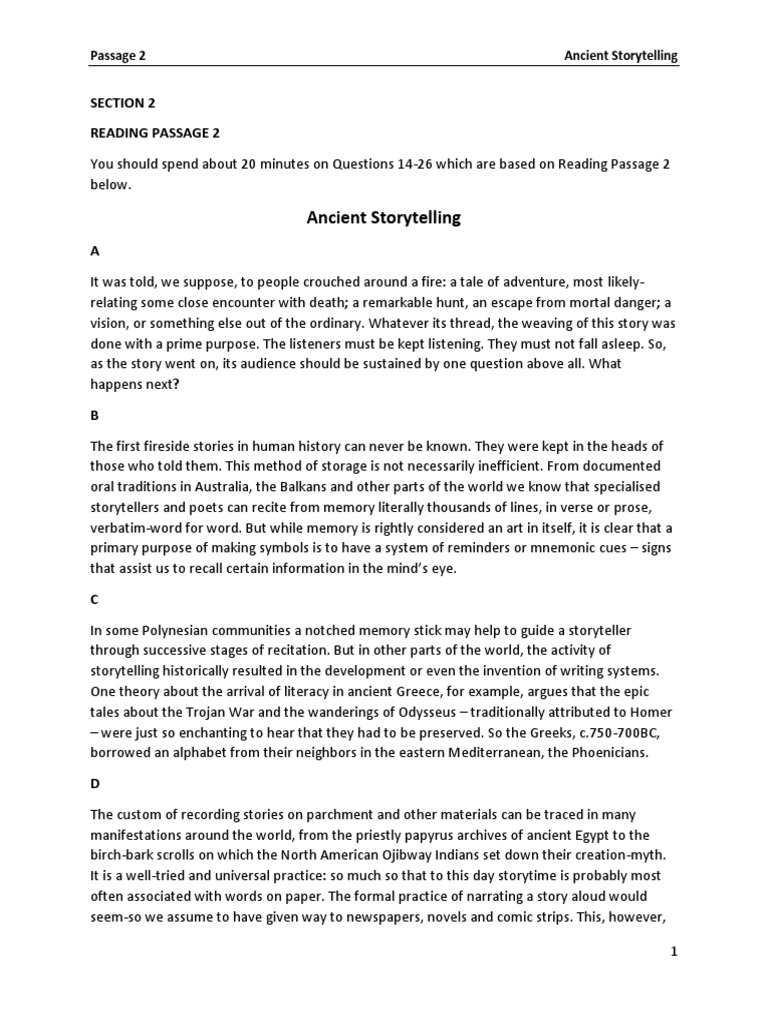 18 Passage 2 - Ancient Storytelling Q 14-26 | PDF | Storytelling | Tragedy