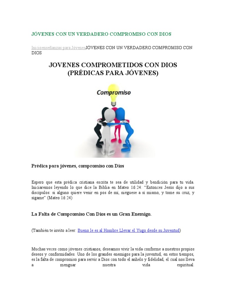 Jóvenes Con Un Verdadero Compromiso Con Dios | PDF | David | Jesús