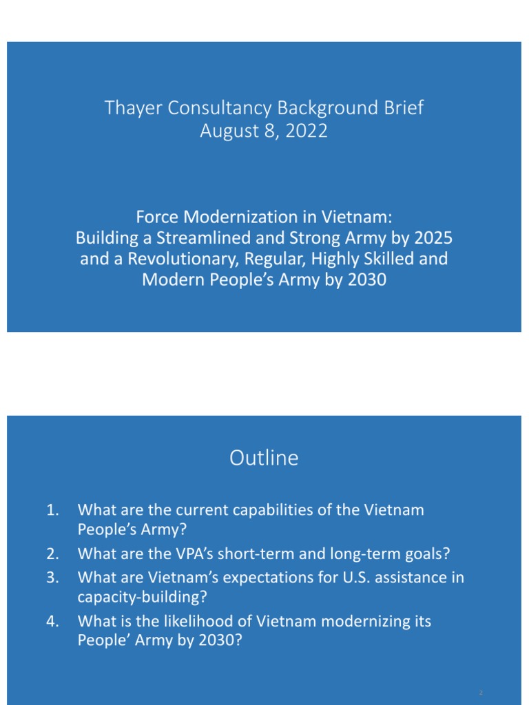 Vietnam Army Modernization Goals | PDF | Military | Military Technology