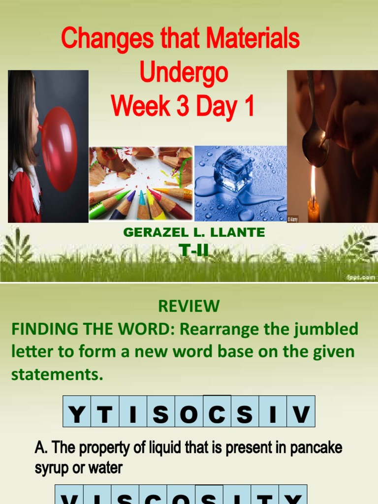 Changes That Materials Undergo | PDF | Water