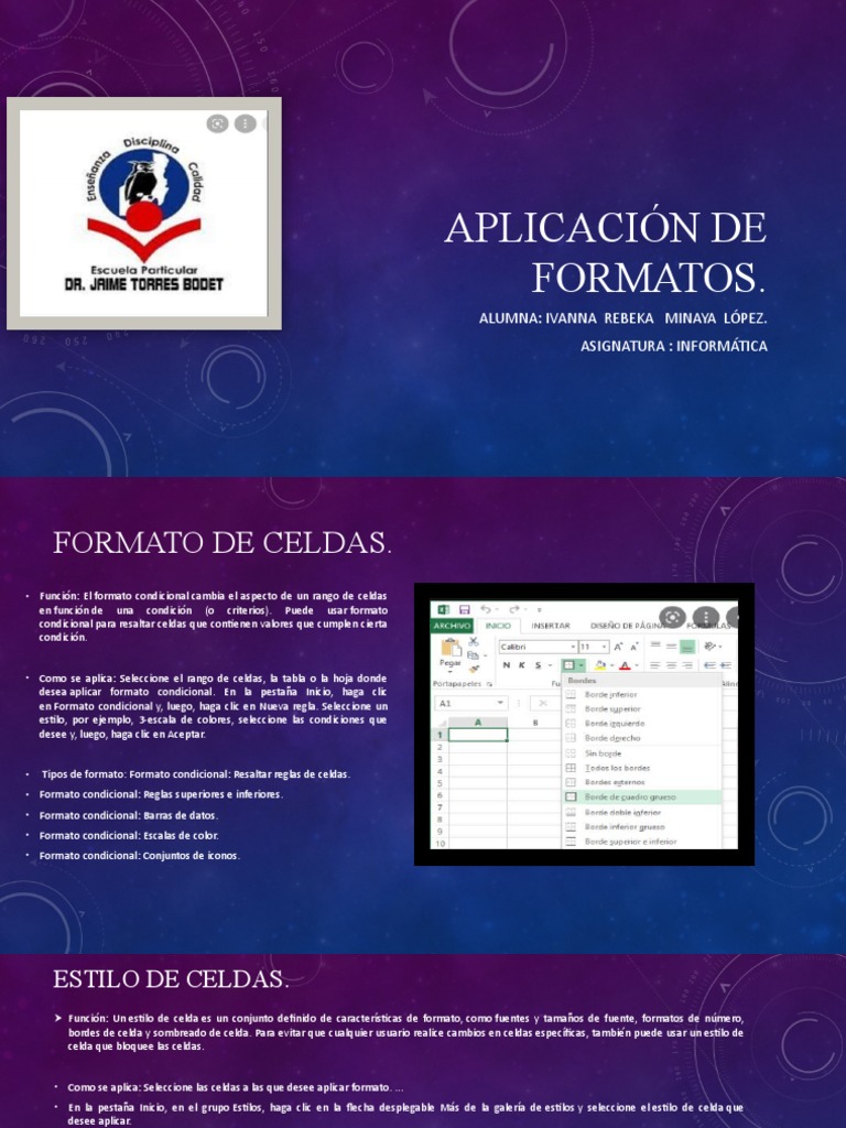 Formatos de Entrada y Salida en Excel | PDF | Microsoft Excel | Informática