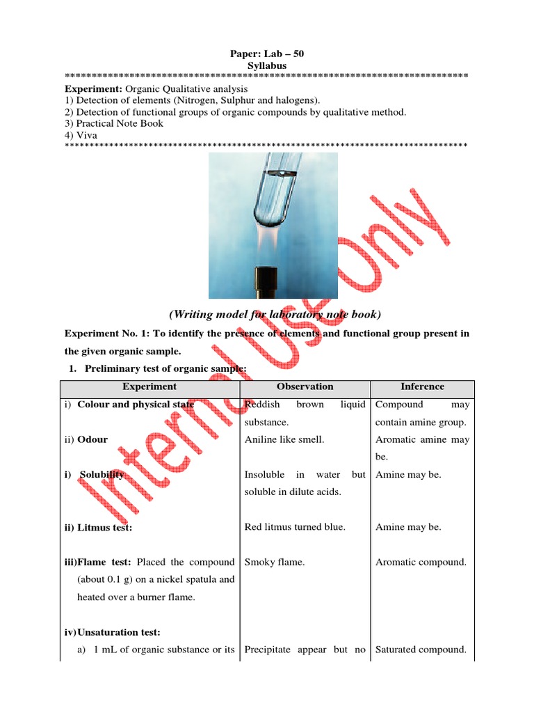 Writing Model For Laboratory Note Book | PDF | Amine | Precipitation ...