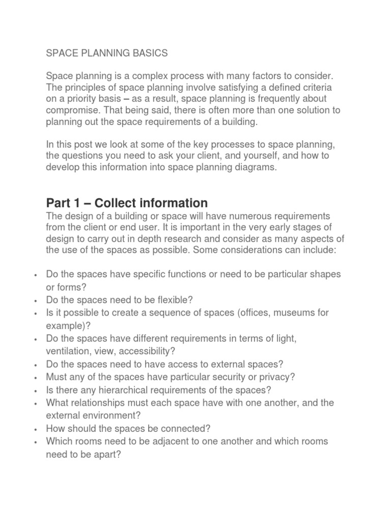 SPACE-PLANNING-BASICS | PDF | Space | Design