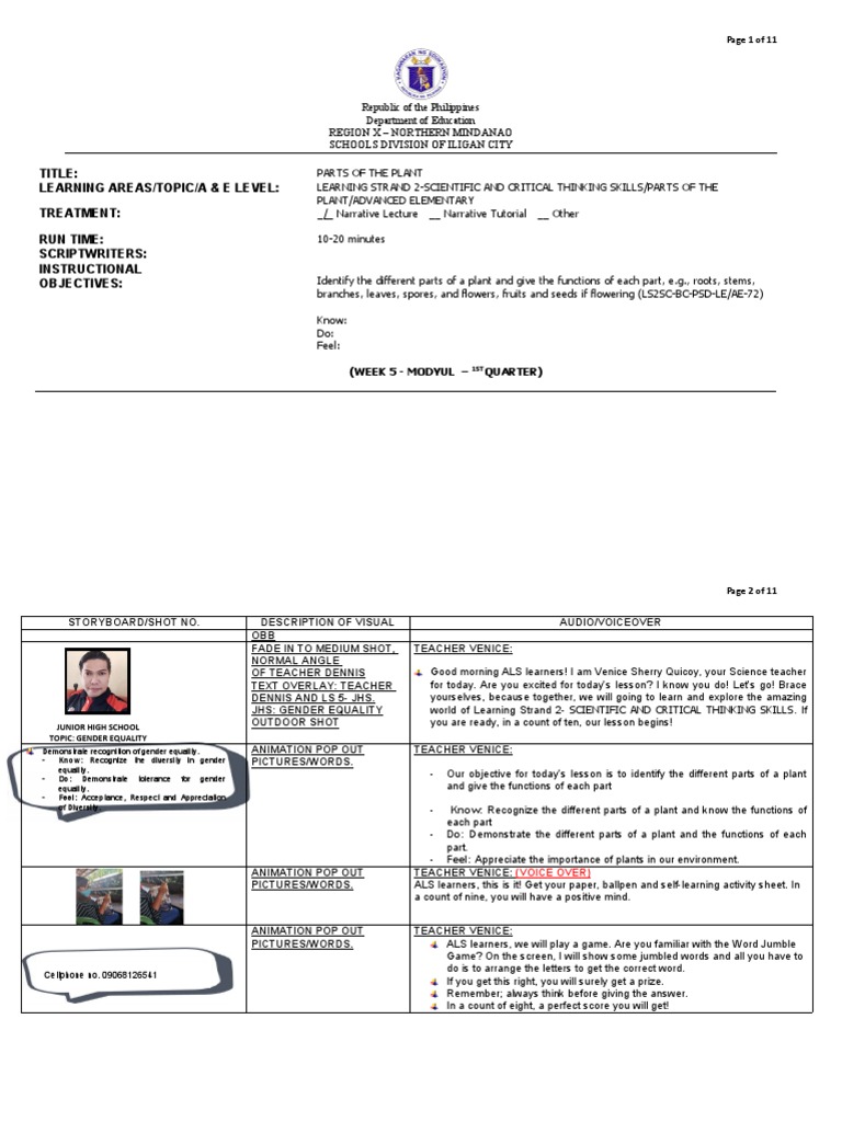 Tbi Science Ls2 Final Script | PDF | Plants | Botany
