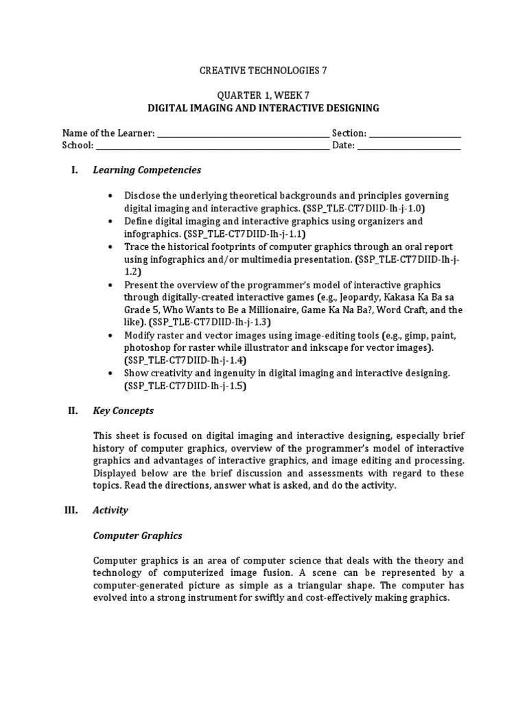 Creative Tech Q1 W7 | PDF | Graphics | Computer Graphics