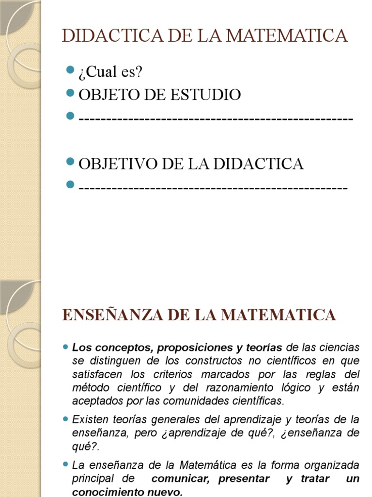 Didactica de La Matematica 2022 | PDF | Teoría | Conocimiento
