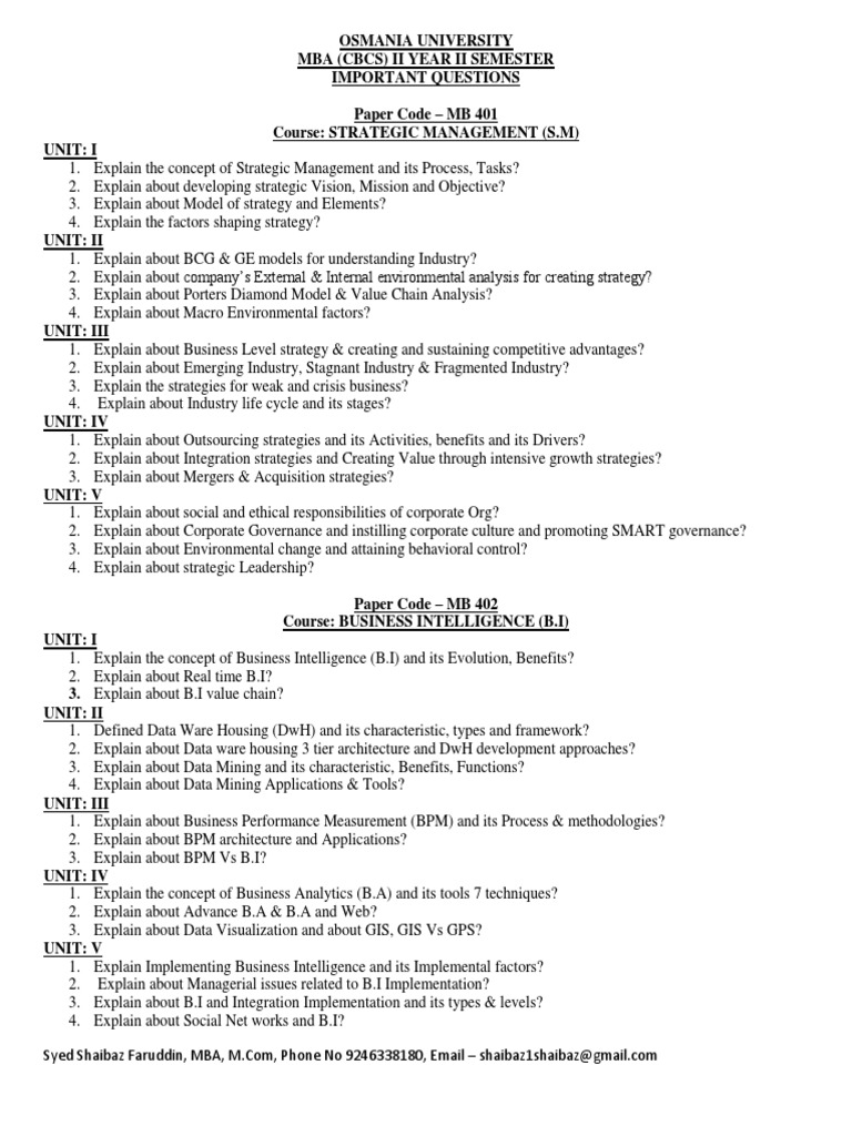 MBA IV ImpQ | PDF | Databases | Supply Chain Management
