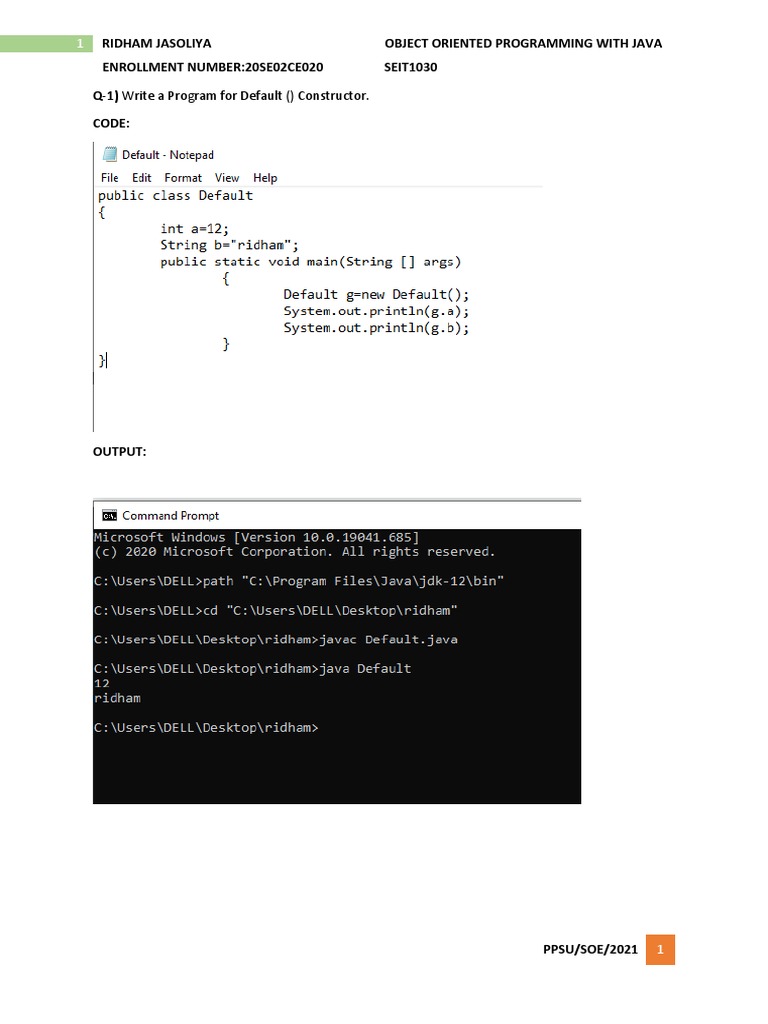 Java Oop Concepts And Constructors Explained Pdf Programming