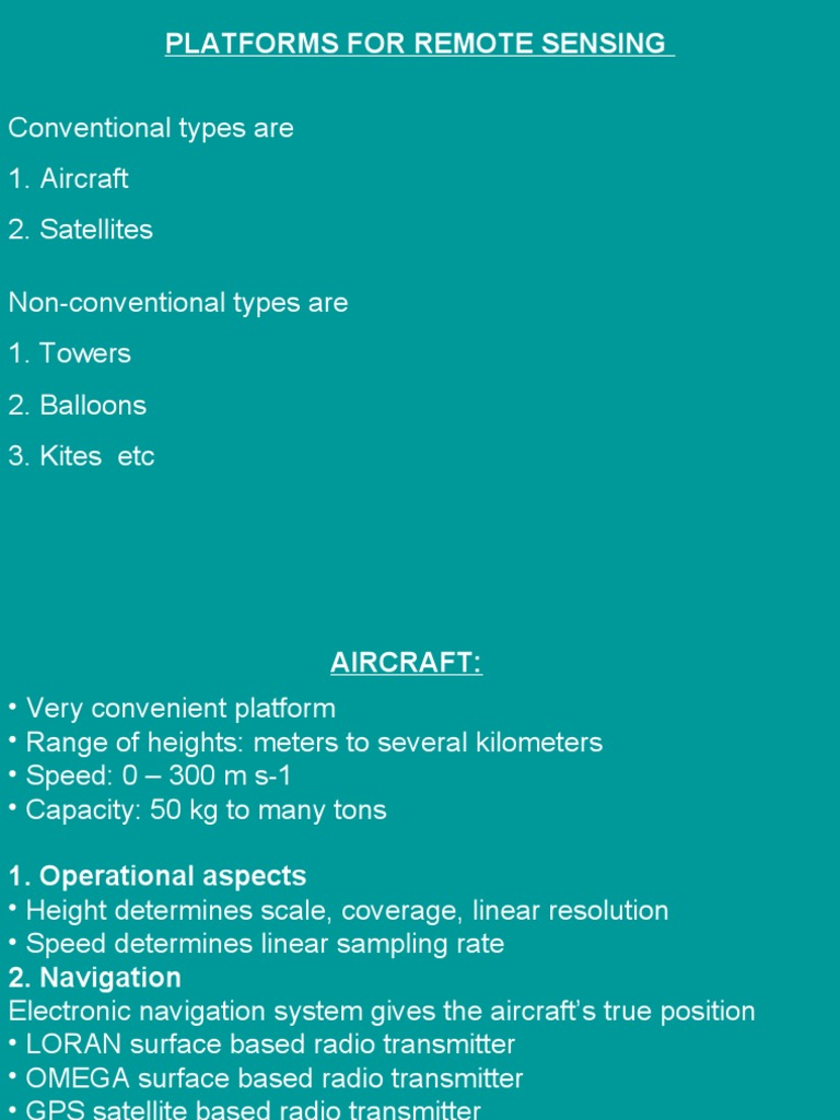 Platforms For Remote Sensing | PDF | Global Positioning System | Satellite