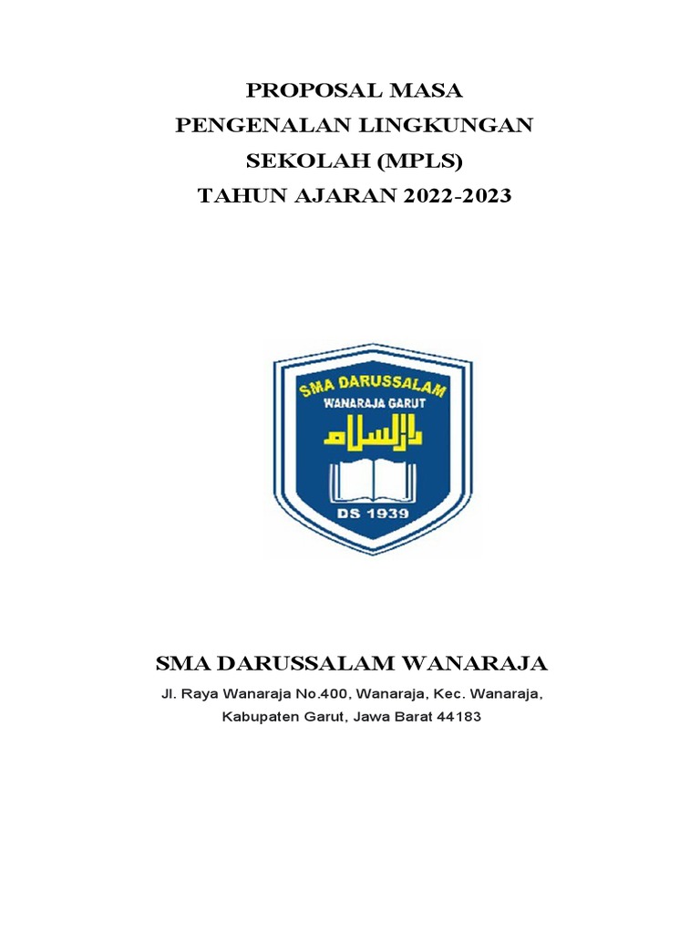 Proposal MPLS SMA Darussalam 2022-2023 | PDF