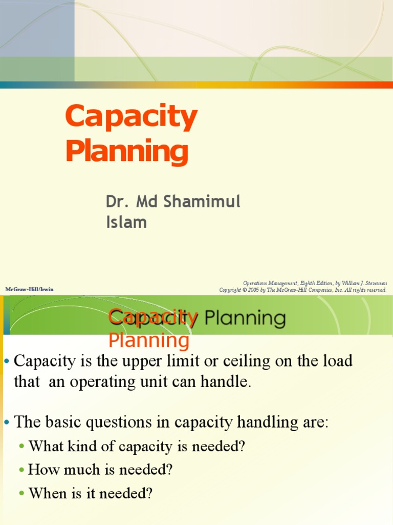 POM Capacity Planning | PDF | Strategic Management | Business