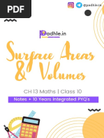 Class 10 Surface Area & Volume PYQs | PDF | Sphere | Volume