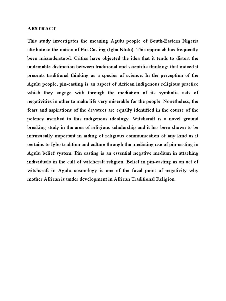 Agulu People | PDF | Witchcraft | Igbo People