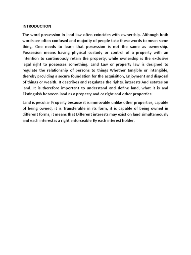 Understanding Land Ownership and Possession | PDF | Ownership | Property