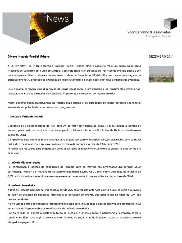 O Novo Imposto Predial Urbano | PDF | Impostos | Leasing