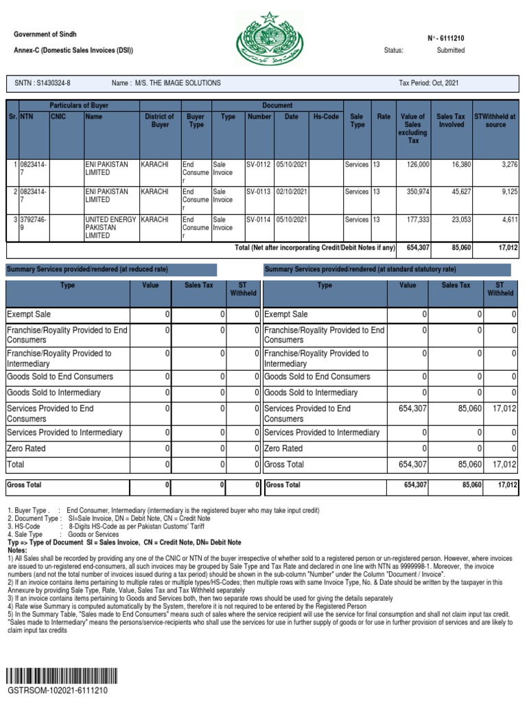 GSTReturn Oct 2021 | Download Free PDF | Invoice | Value Added Tax