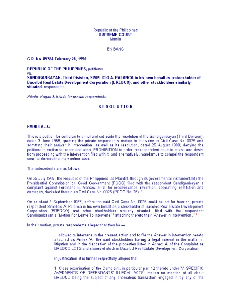 Republic vs. Sandiganbayan (Abby) | PDF | Lawsuit | Intervention (Law)