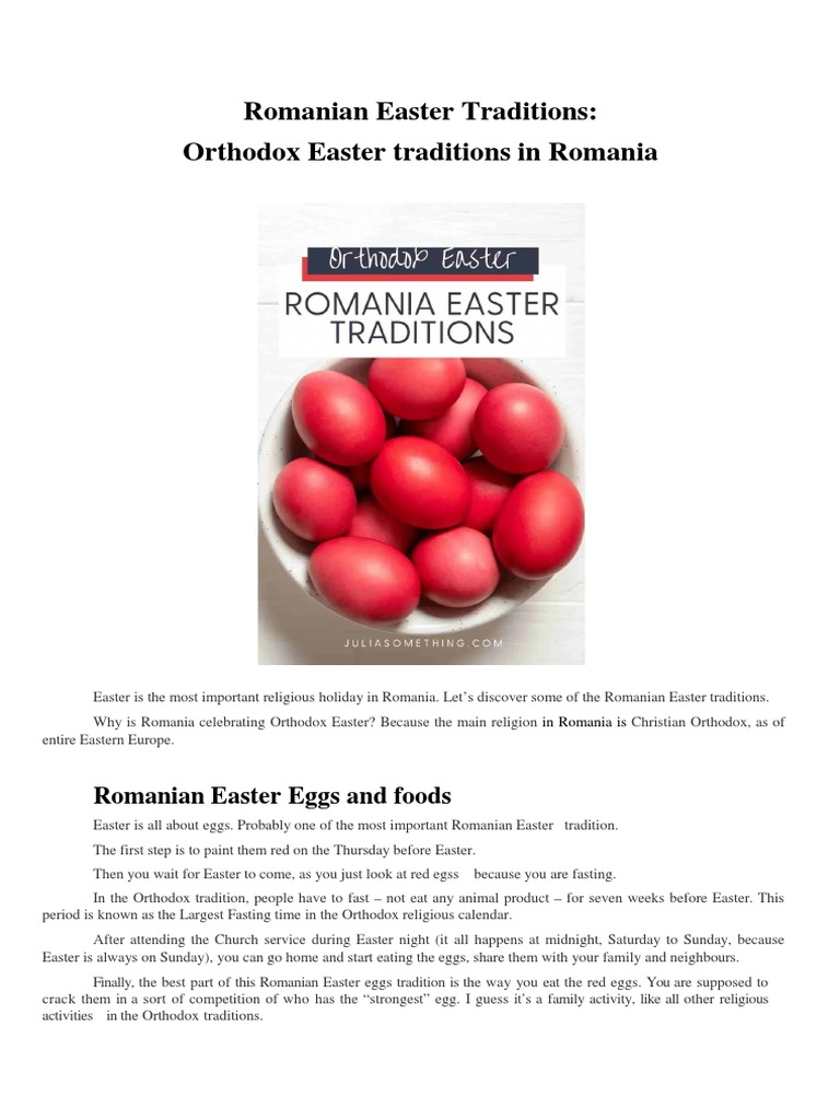 Romanian Easter Traditions: Exploring Orthodox Easter Customs Such as ...