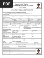 PhilSCA Admission Test Application Form | PDF | Learning