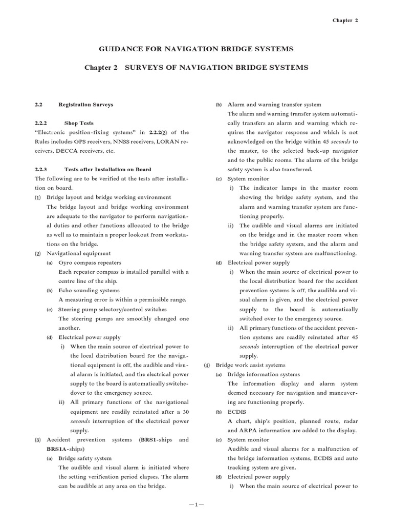 Guidance FOR Navigation Bridge Systems CH A P T e R 2 Surveys of ...